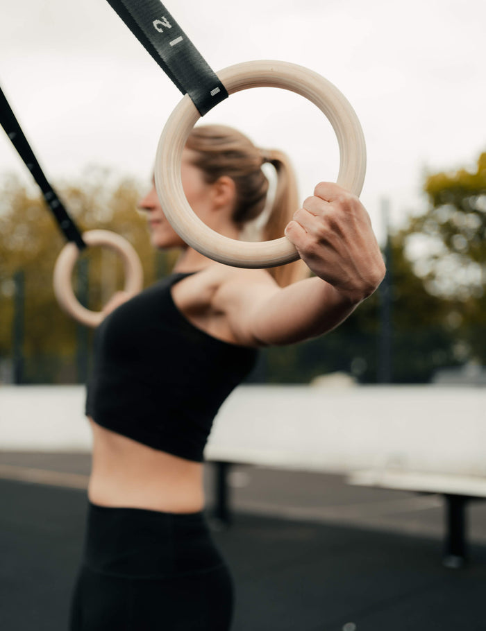 Olympic Birchwood Gymnastics Rings with Straps | GORNATION