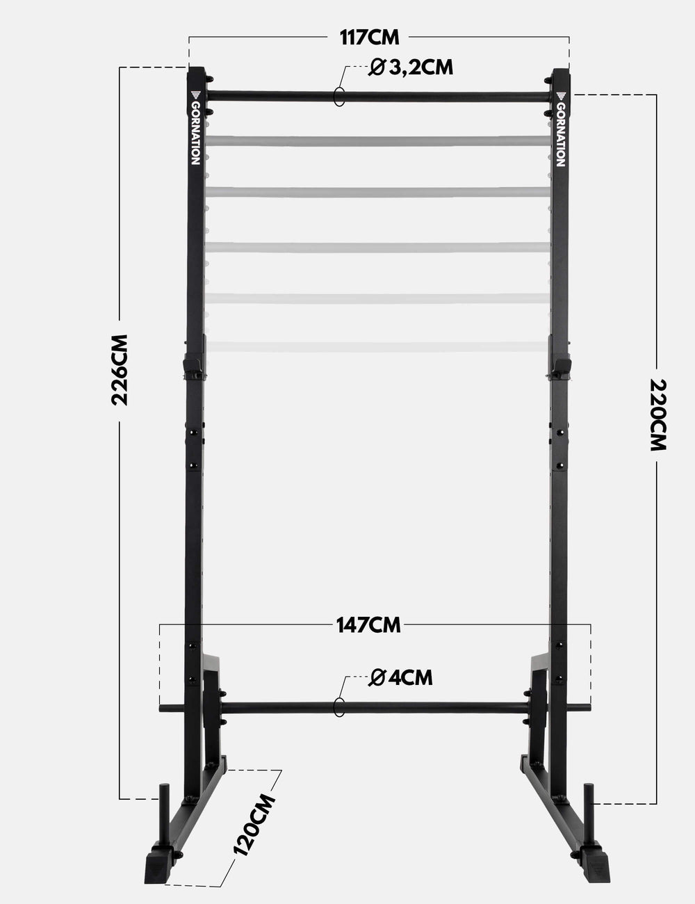 Premium Pull Up Station | Calisthenics Equipment by GORNATION