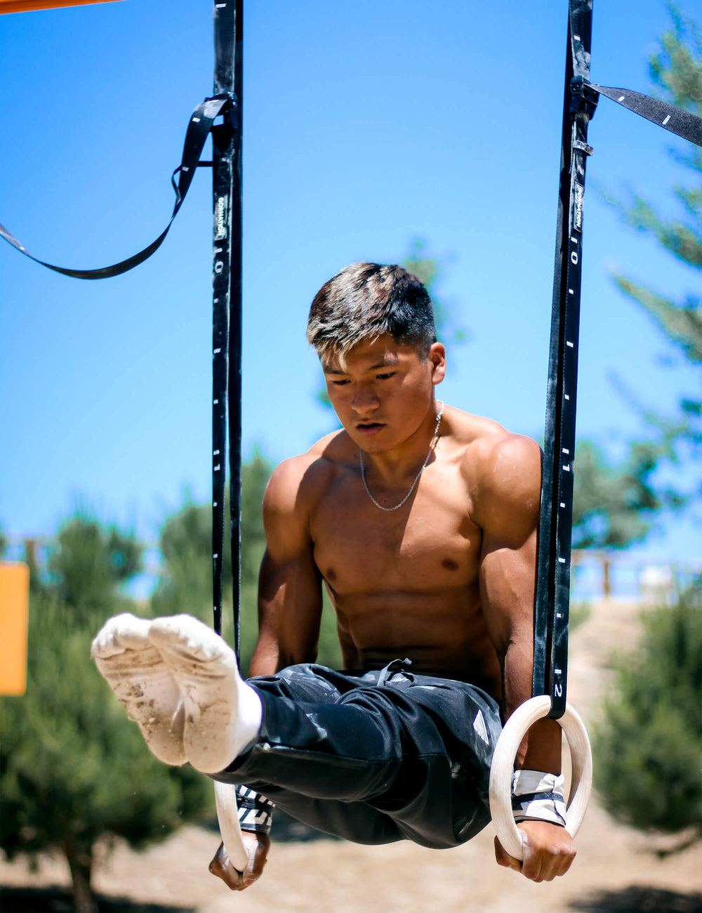 Olympic Birchwood Gymnastics Rings with Straps | GORNATION